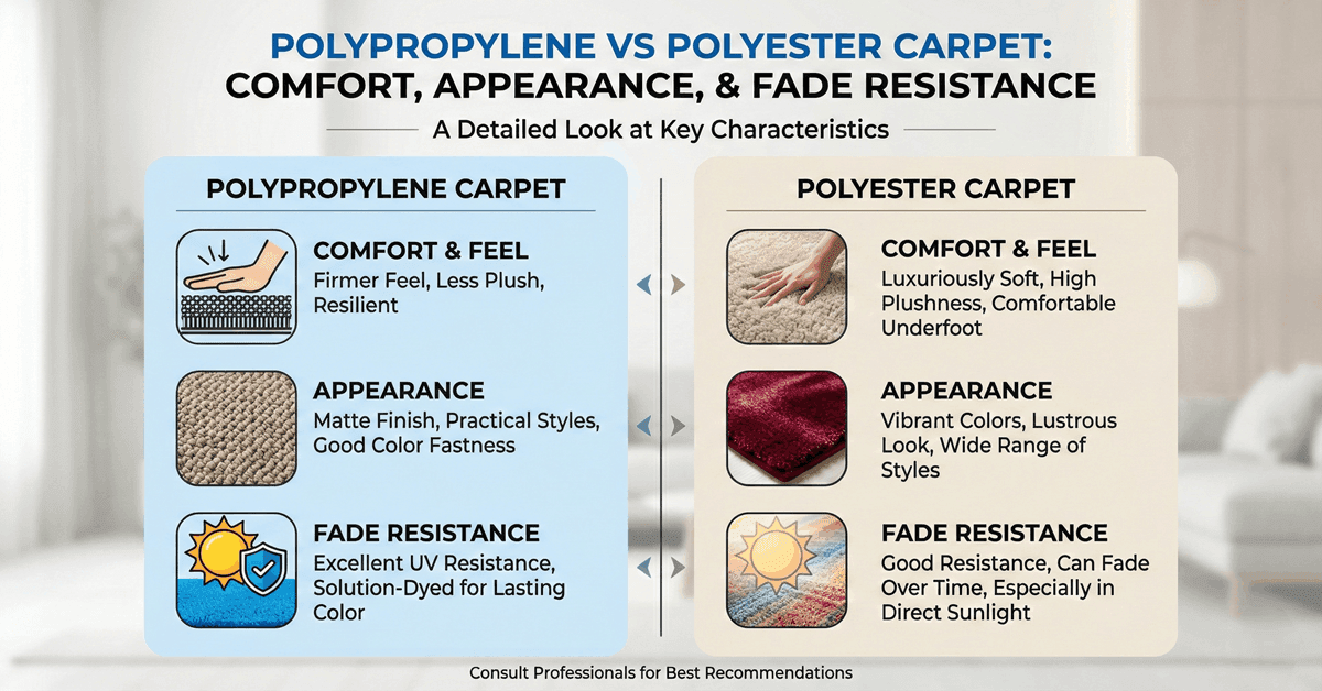 Polypropylene vs Polyester Carpet: Olefin vs PET Guide